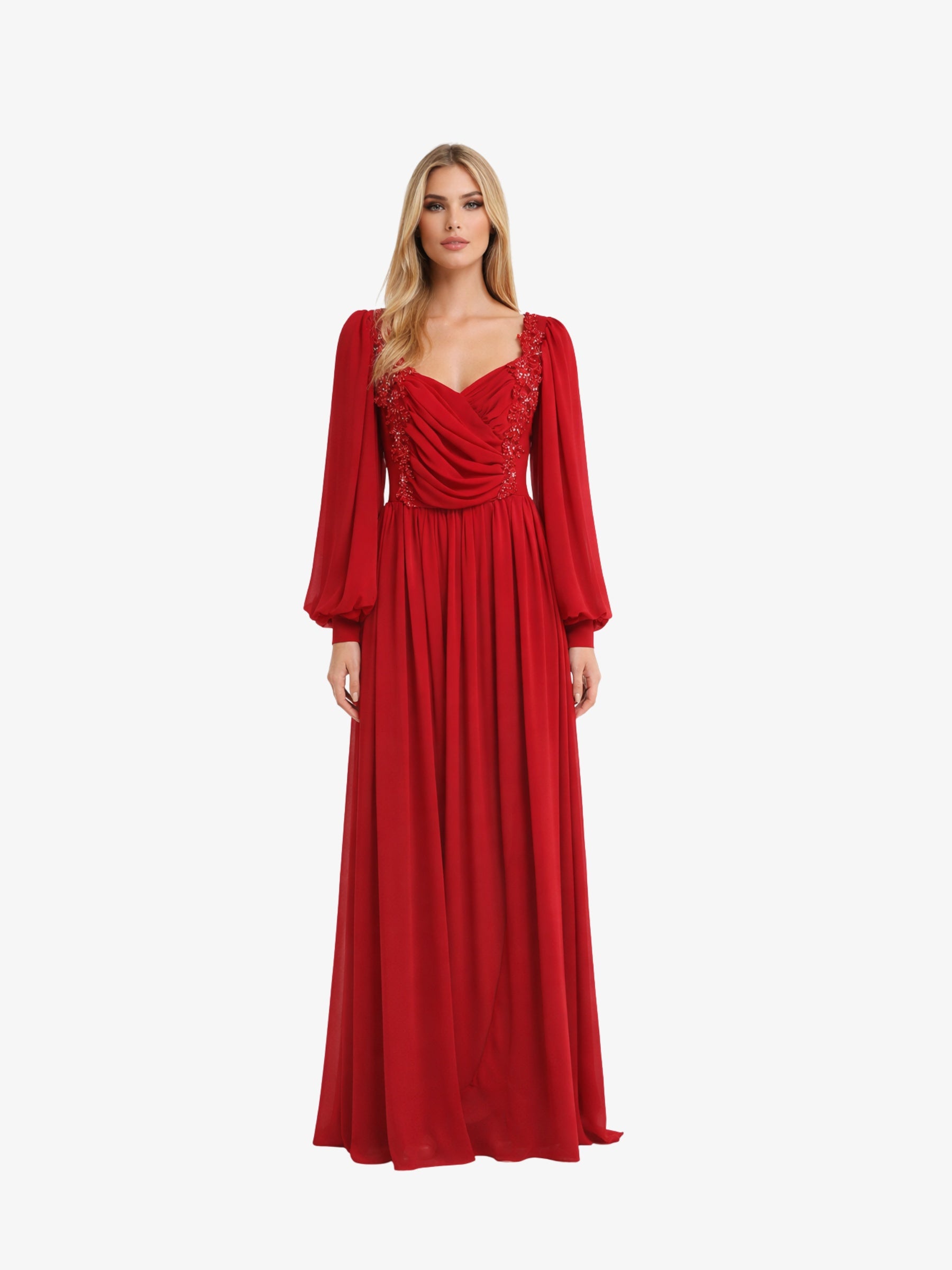 Rochie Lunga “Sandra”, Rosu | Saray Fashion